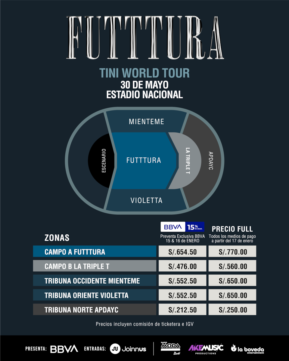 Concierto Tini en Perú 2026: FUTTTURA World Tour y 15% de descuento con ...