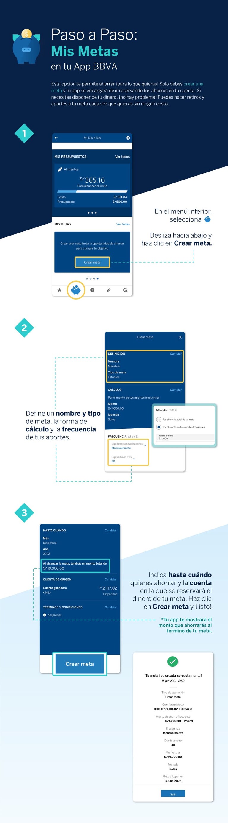 Crea una Meta de ahorro programado | BBVA Perú